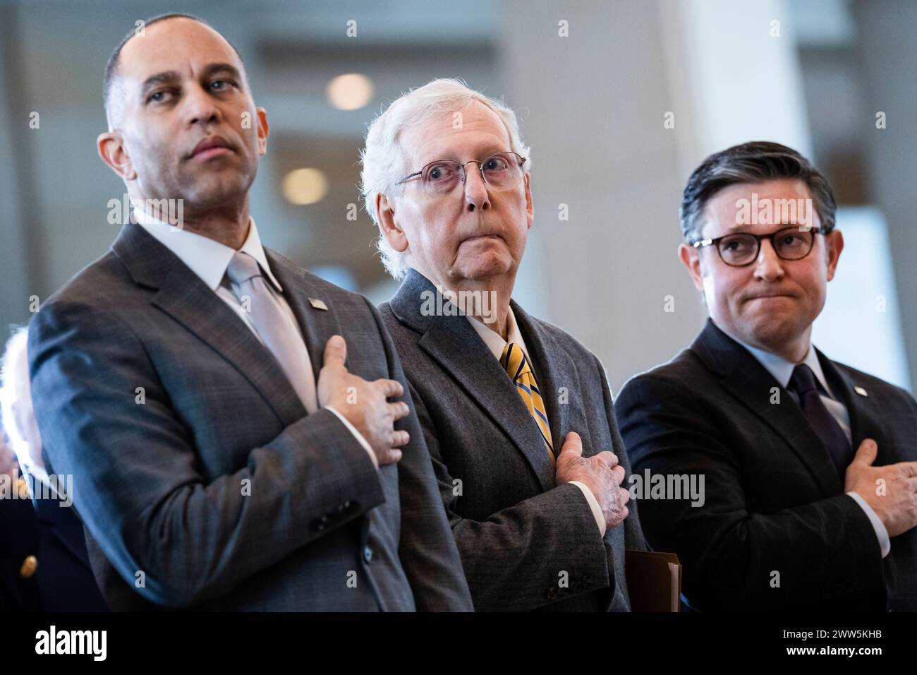 UNITED STATES - MARCH 21: From right, Speaker of the House Mike Johnson ...