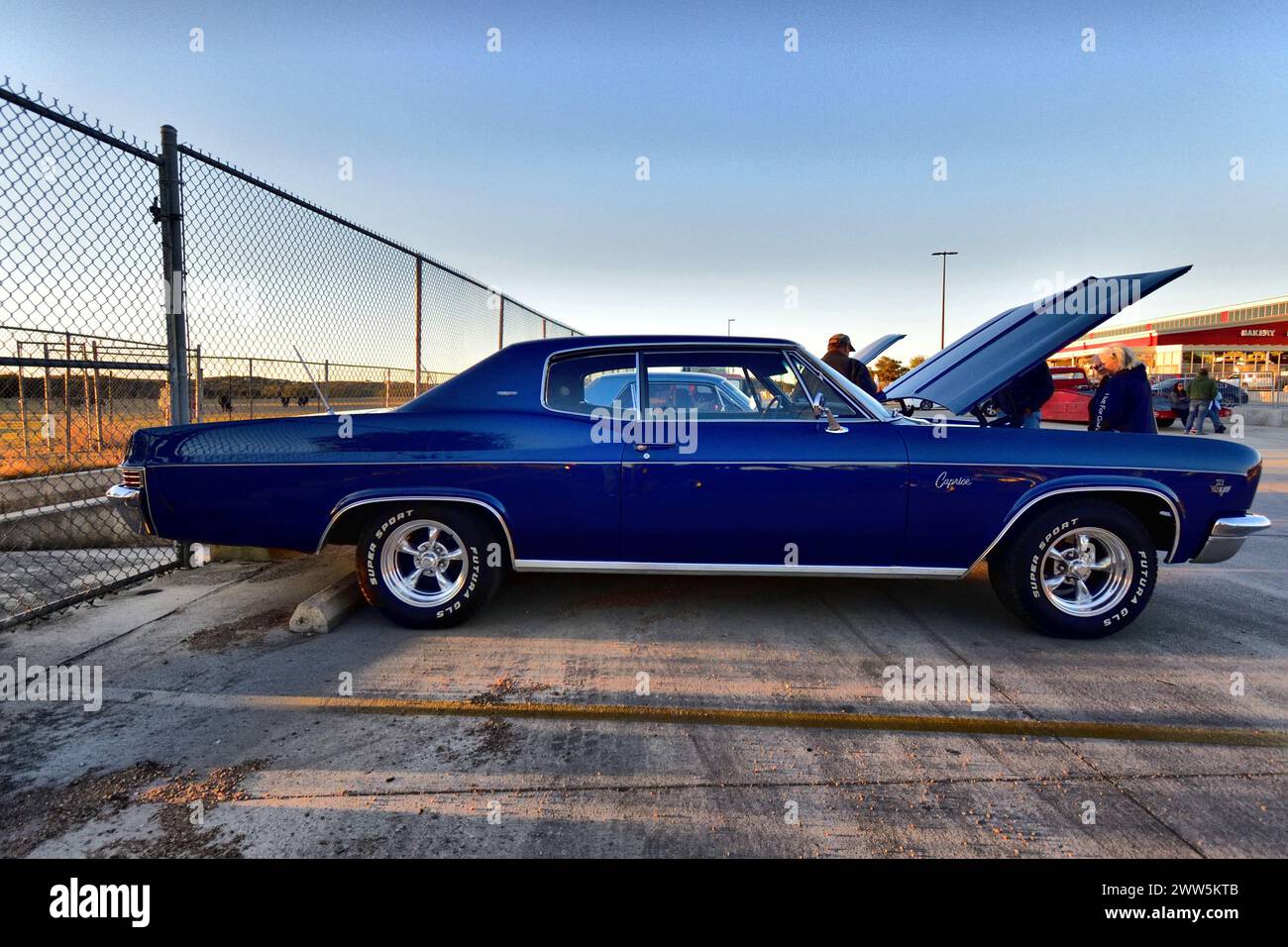 Blue '67 Chevy Caprice with mag wheels, chrome Stock Photo - Alamy