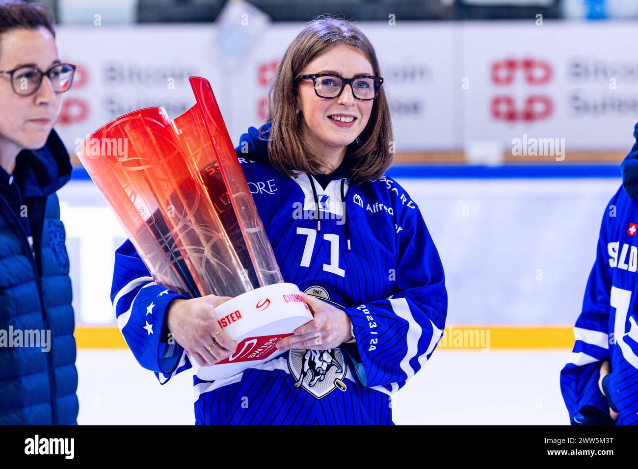 Zug. March 21, 2024, Lena-Marie Lutz #71 (EV Zug) with the SWHL B Cup ...
