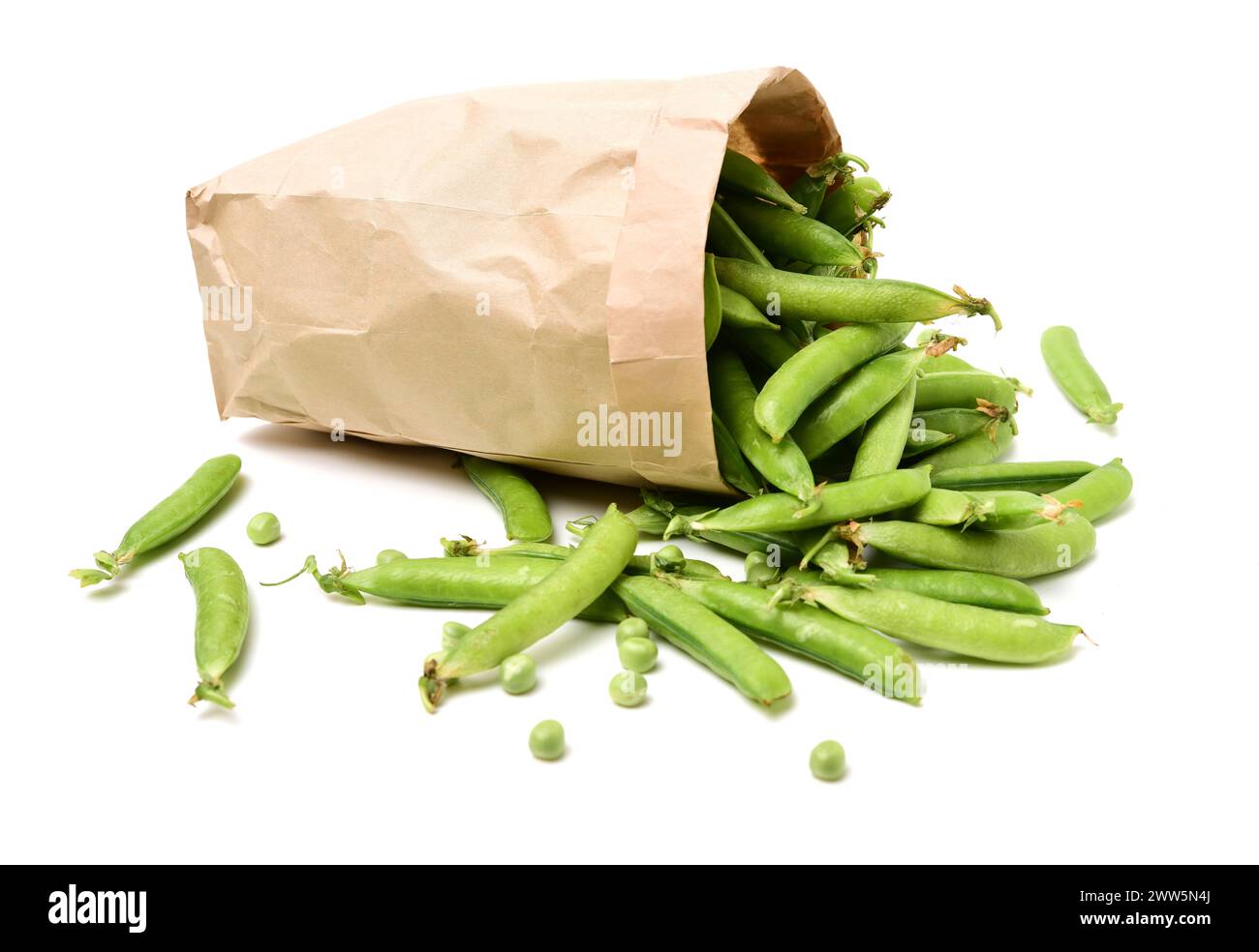 Fresh peas isolated on white background Stock Photo - Alamy