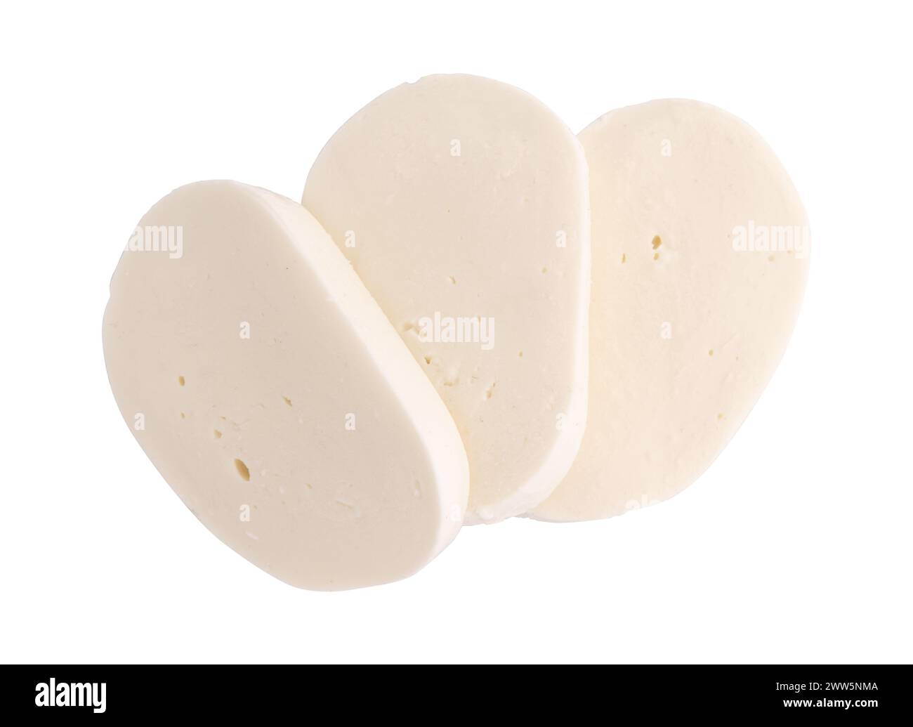 fresh italian mozzarella isolated on white background, top view Stock ...
