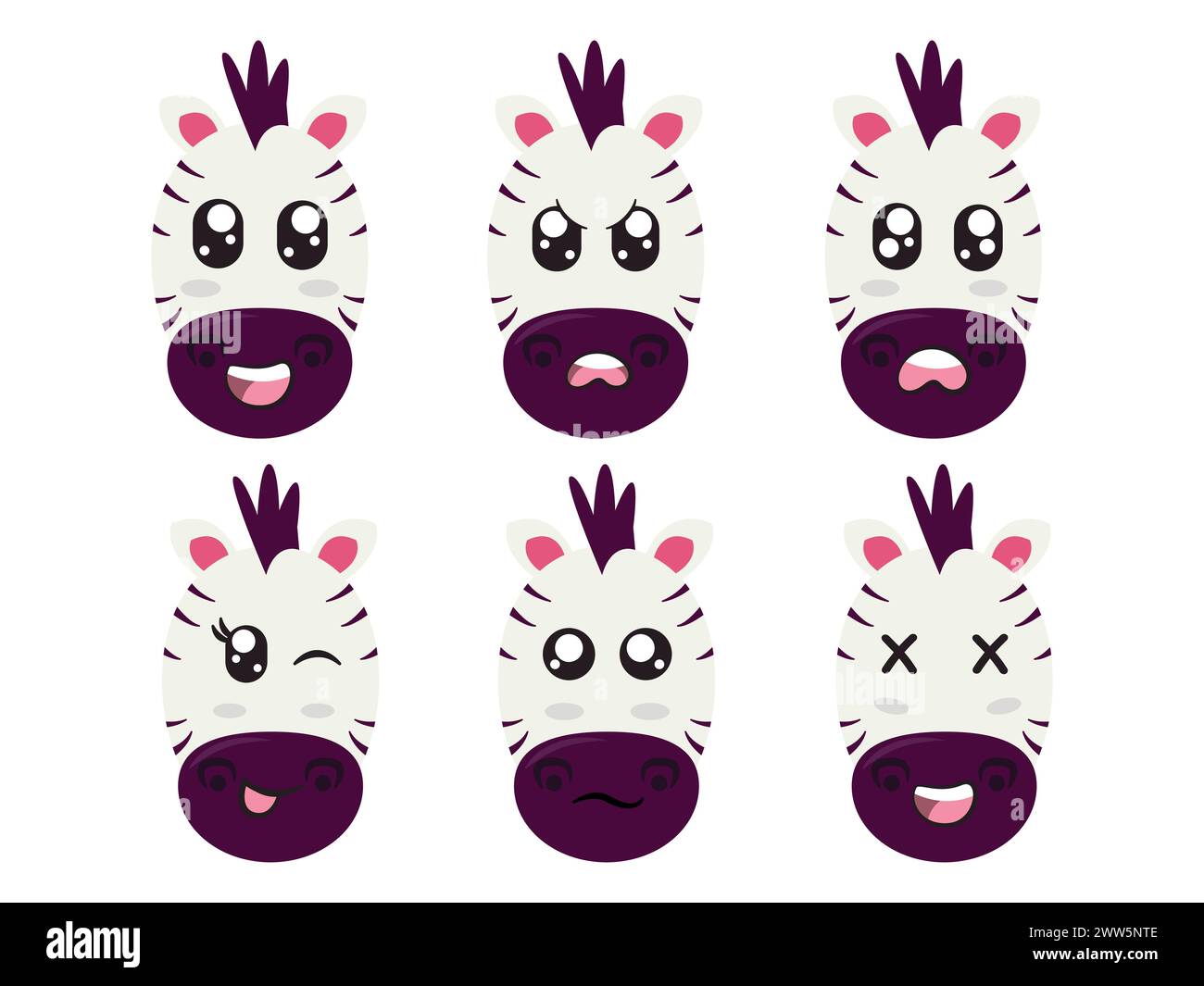 white black head zebra face character expression smile laughing happy ...