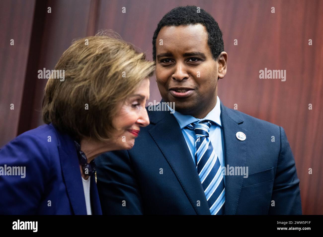UNITED STATES - MARCH 21: Rep. Joe Neguse, D-Colo., and former Speaker ...