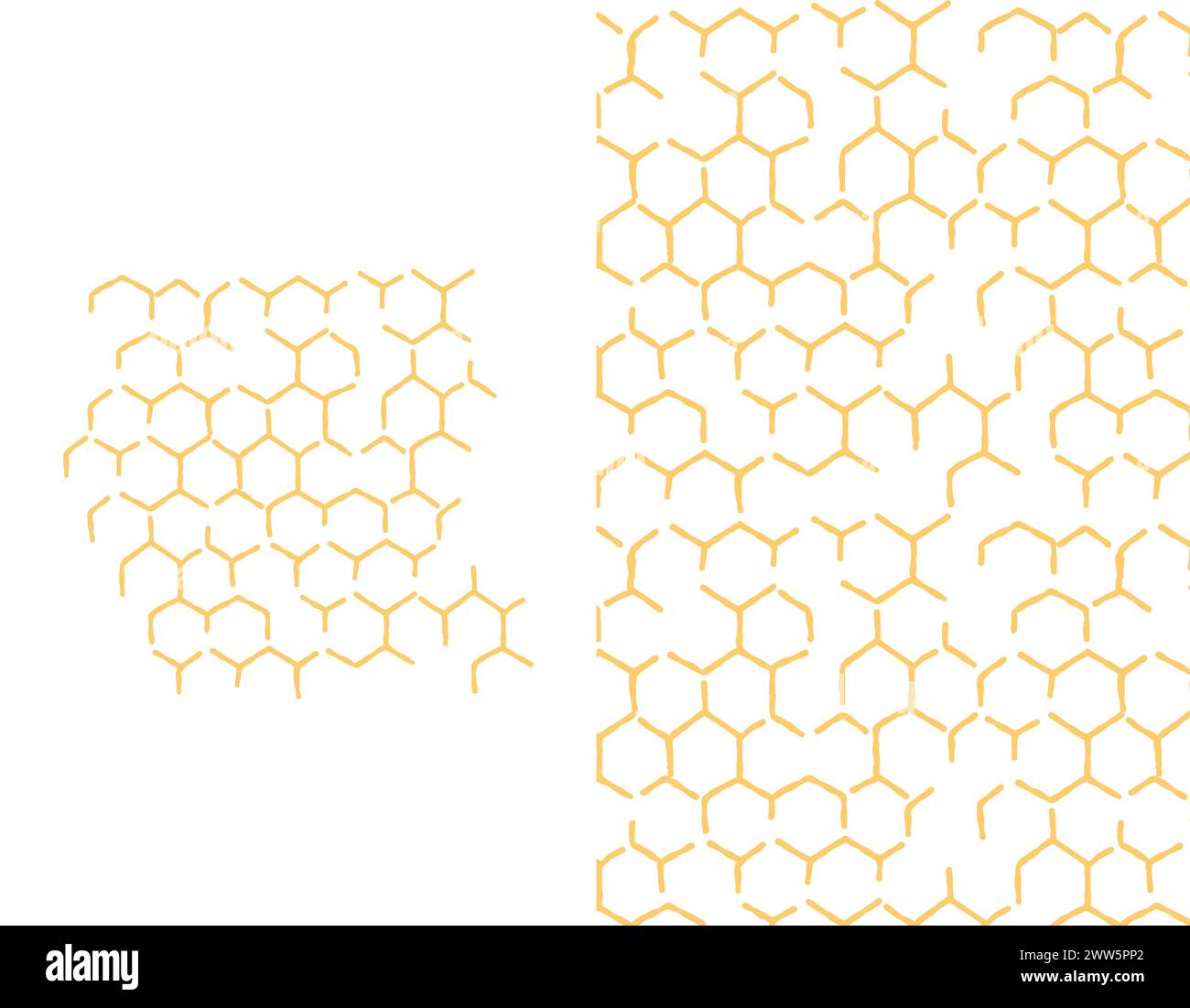 Honeycomb seamless pattern, abstract line drawing. doodle style hand ...