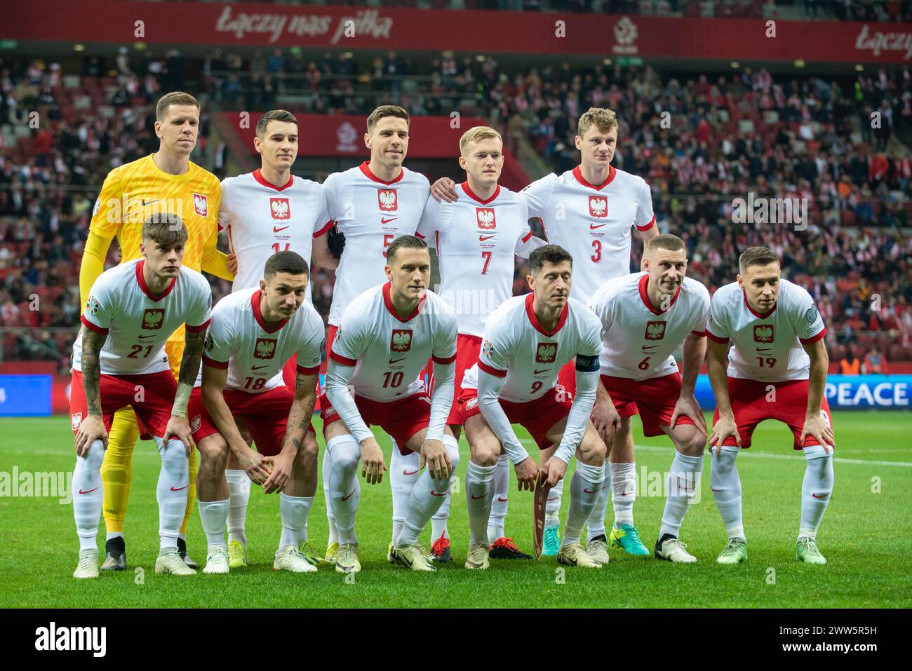 Warsaw, Poland. 21st Mar, 2024. The Polish national football team poses ...
