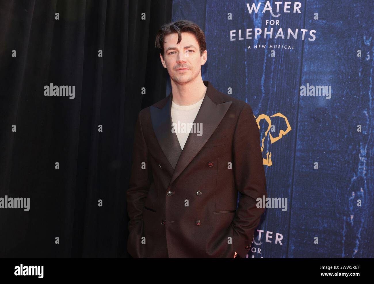 Grant Gustin attends the Broadway opening night for "Water For Elephants" at The Imperial ...