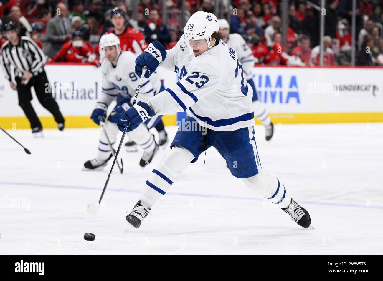 Toronto Maple Leafs left wing Matthew Knies (23) in action during the ...