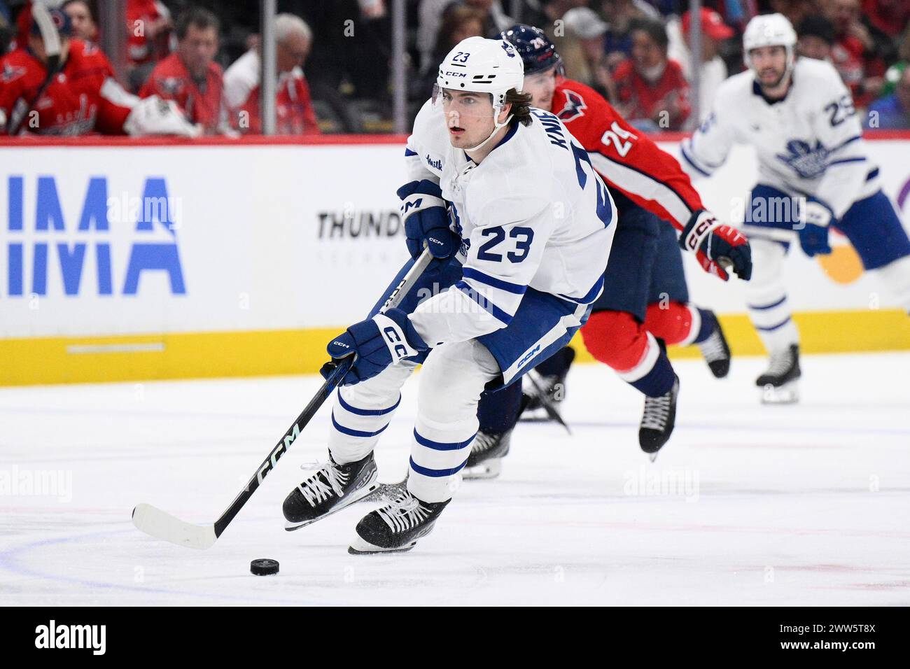 Toronto Maple Leafs left wing Matthew Knies (23) in action during the ...