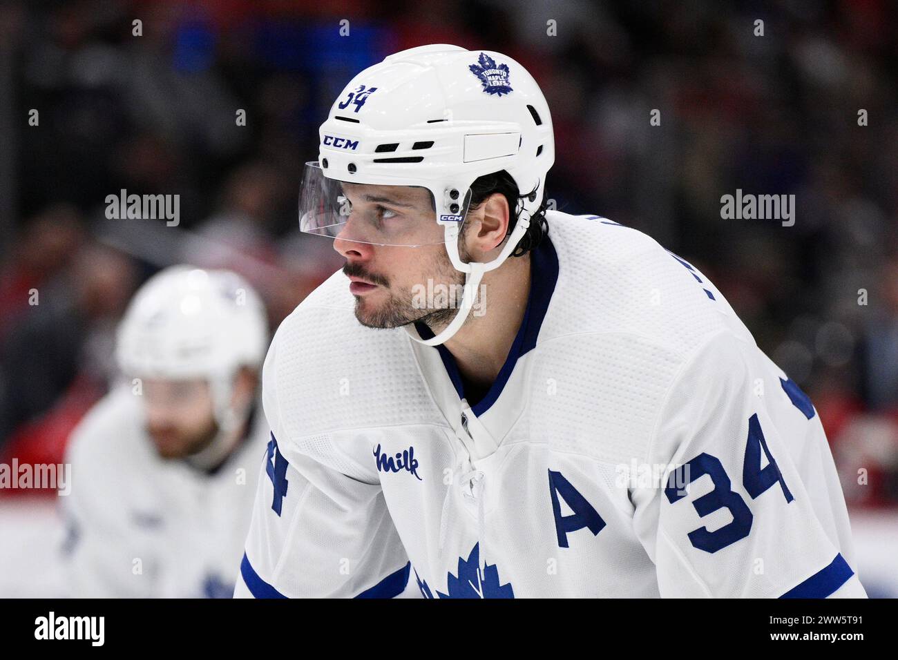 Toronto Maple Leafs center Auston Matthews (34) looks on during the ...