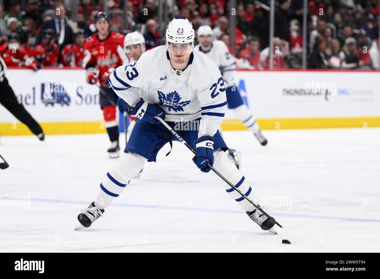 Toronto Maple Leafs left wing Matthew Knies (23) in action during the ...