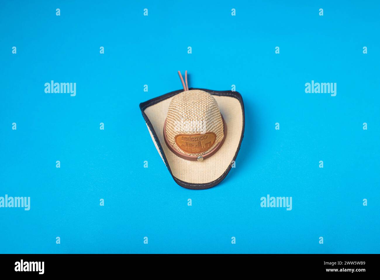 Small hat with the word Mexico isolated on blue background. Mexican ...