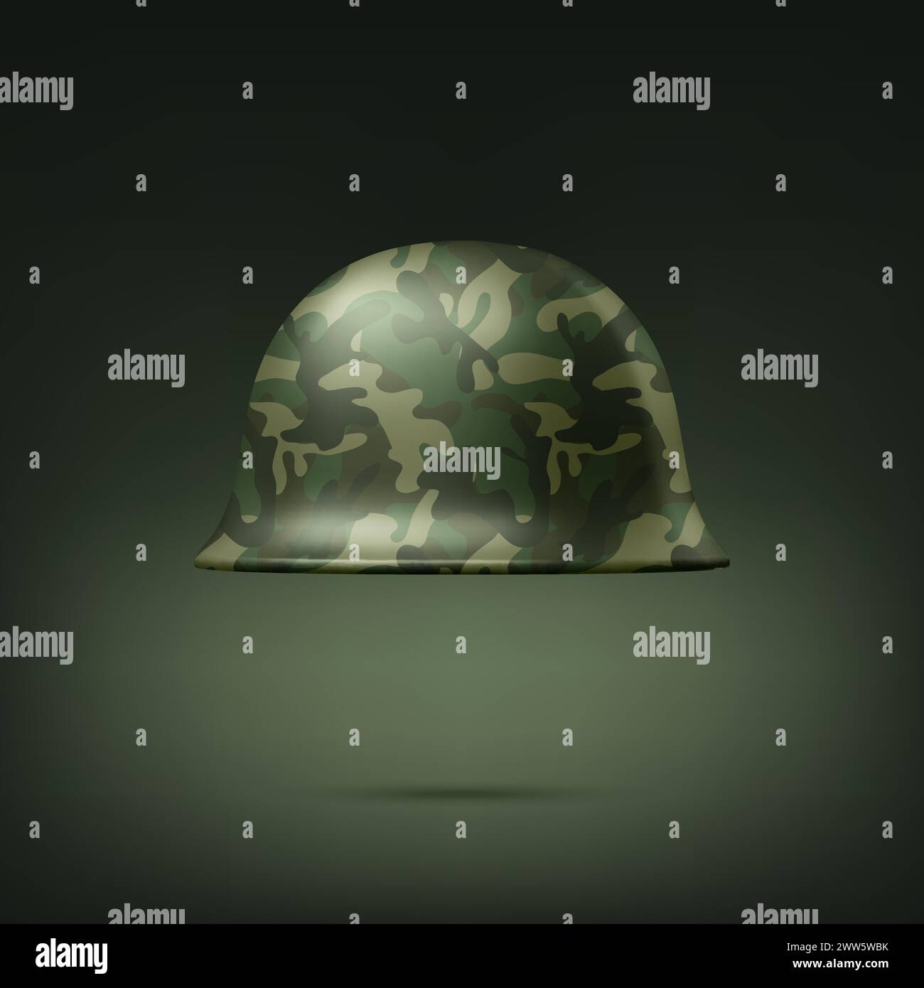 Vector 3d Realistic Green Military Soldier Protective Helmet Closeup ...