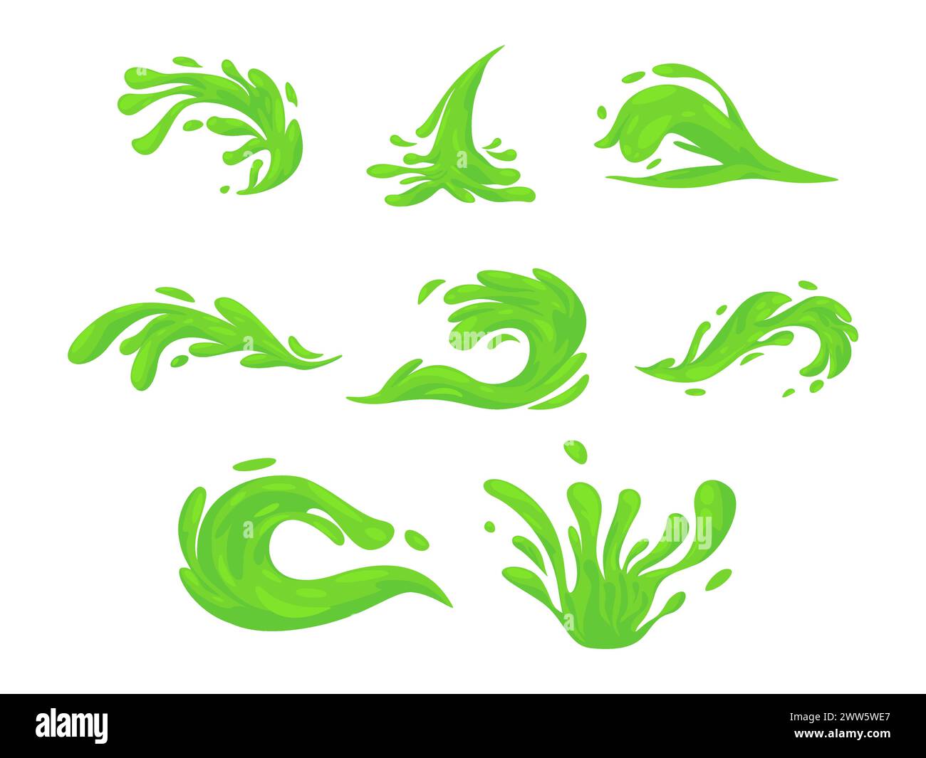 green color splash wave shape effect fresh melting smooth tasty ...