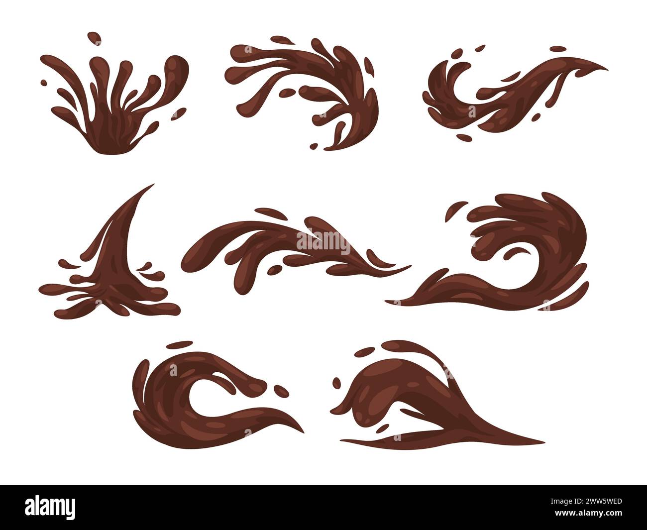 brown color chocolate splash wave shape effect fresh melting smooth ...