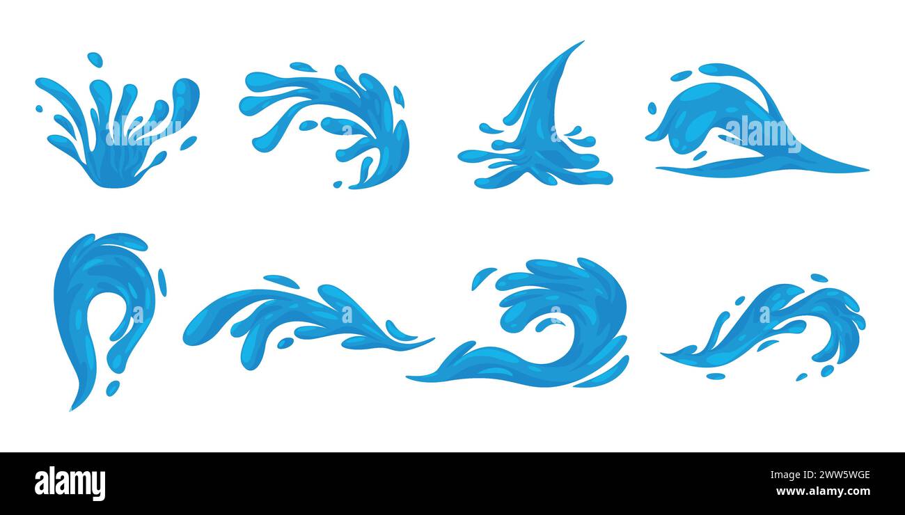 blue color water splash wave shape effect fresh liquid pure natural ...