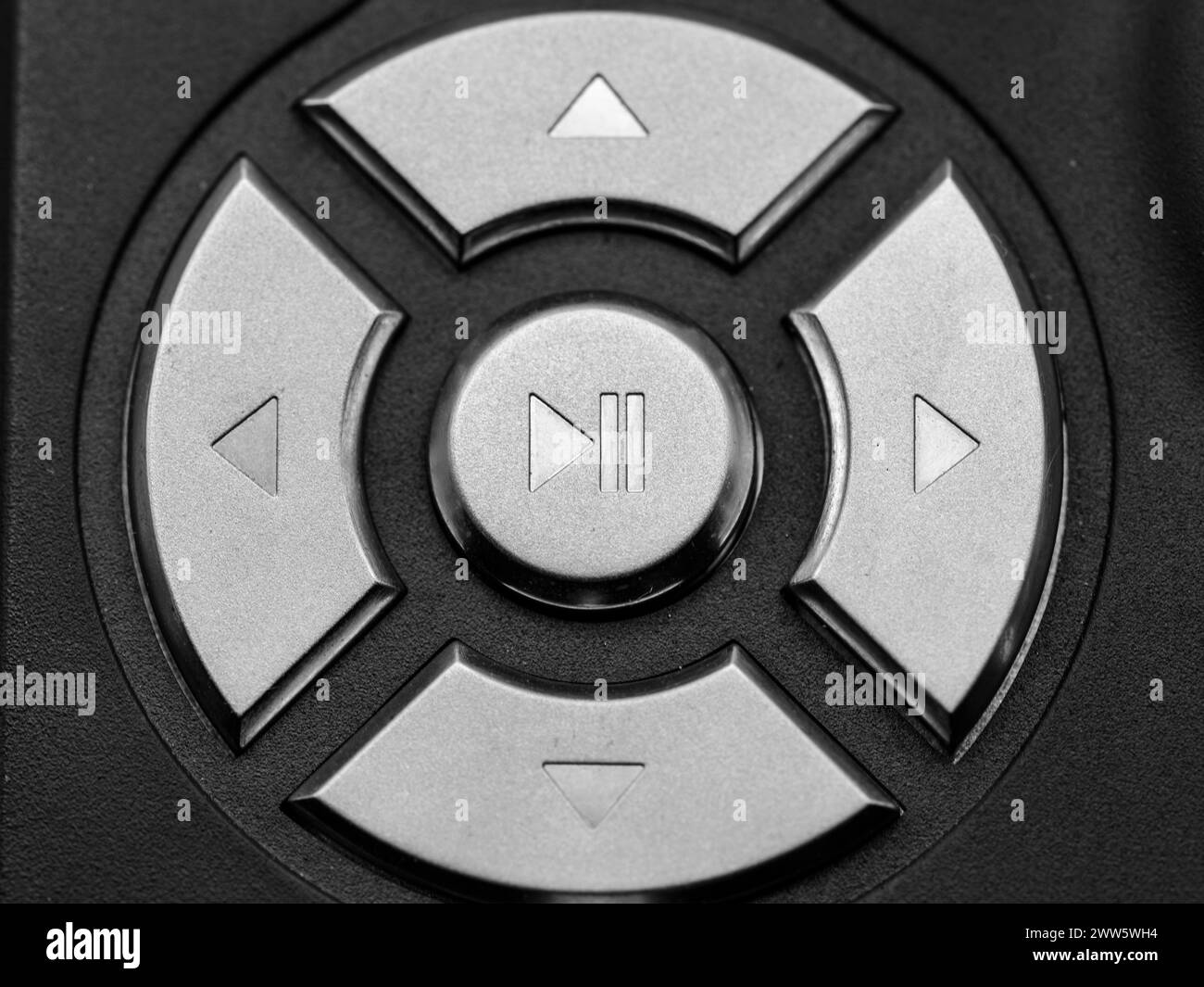 Detalle de los botones direccionales de un mando a distancia Stock ...