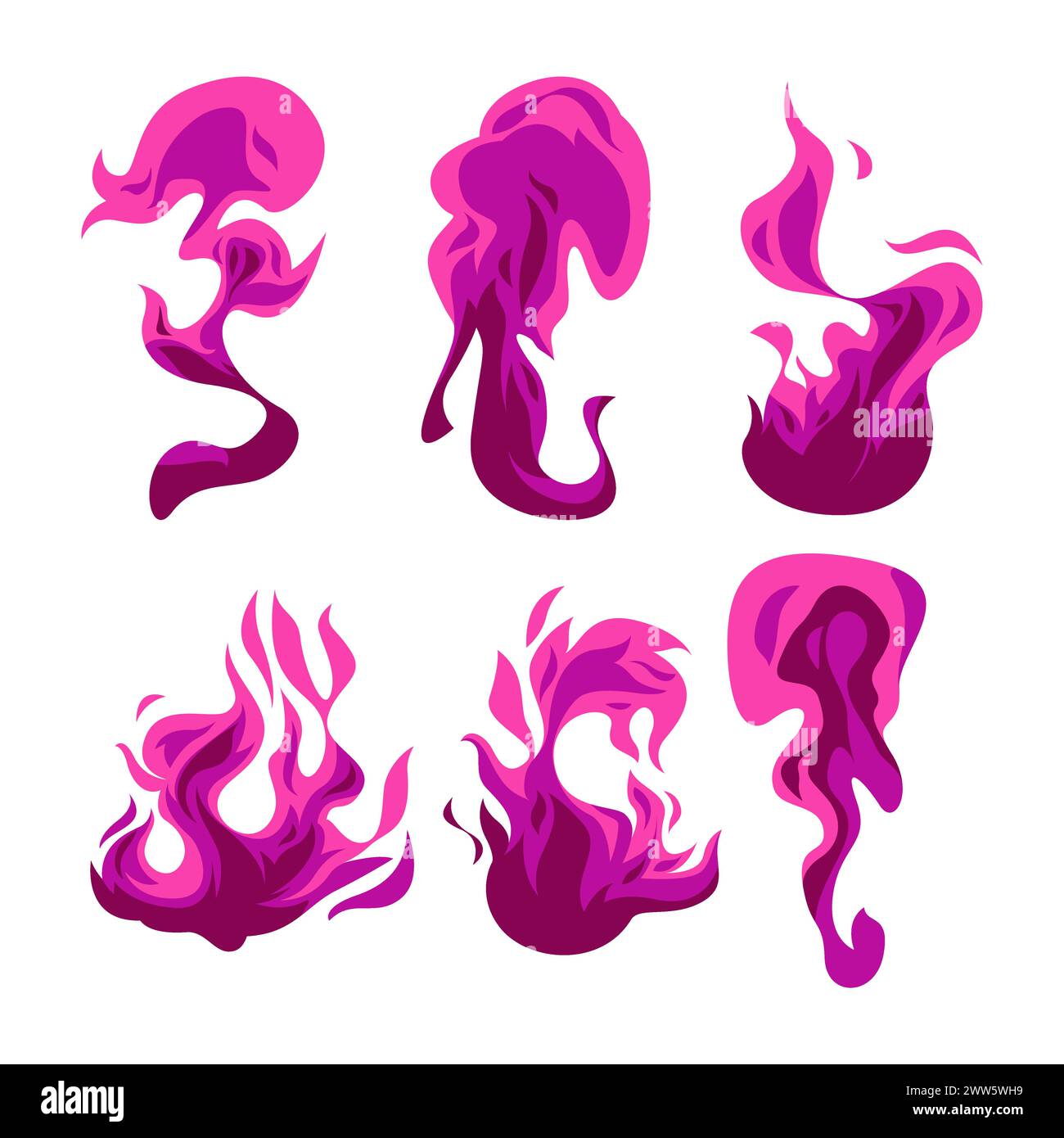 purple color set fire effect hot explosion danger flammable burning ...