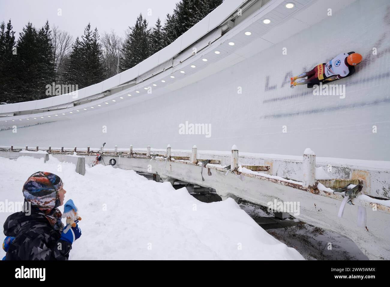 Felix Keisinger, of Germany, races during a World Cup skeleton ...