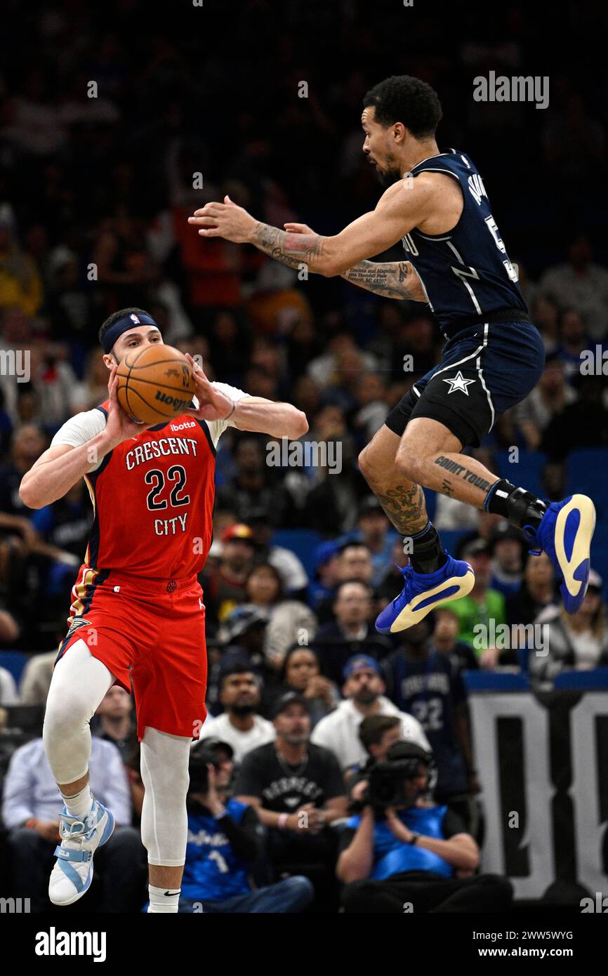 New Orleans Pelicans forward Larry Nance Jr. (22) goes up to shoot as ...