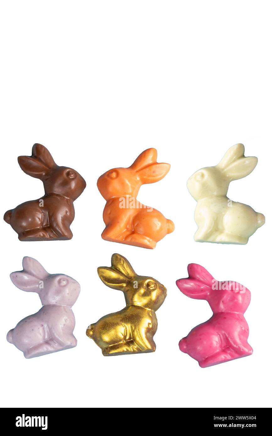Small colorful milk chocolate and white chocolate bunnies 2.jpg Stock ...
