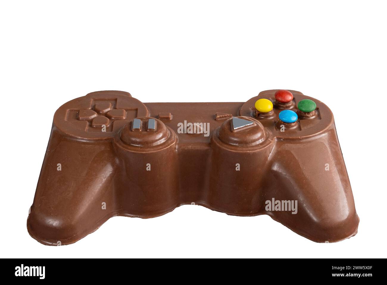 Milk chocolate in the shape of a video game controller alongside small ...