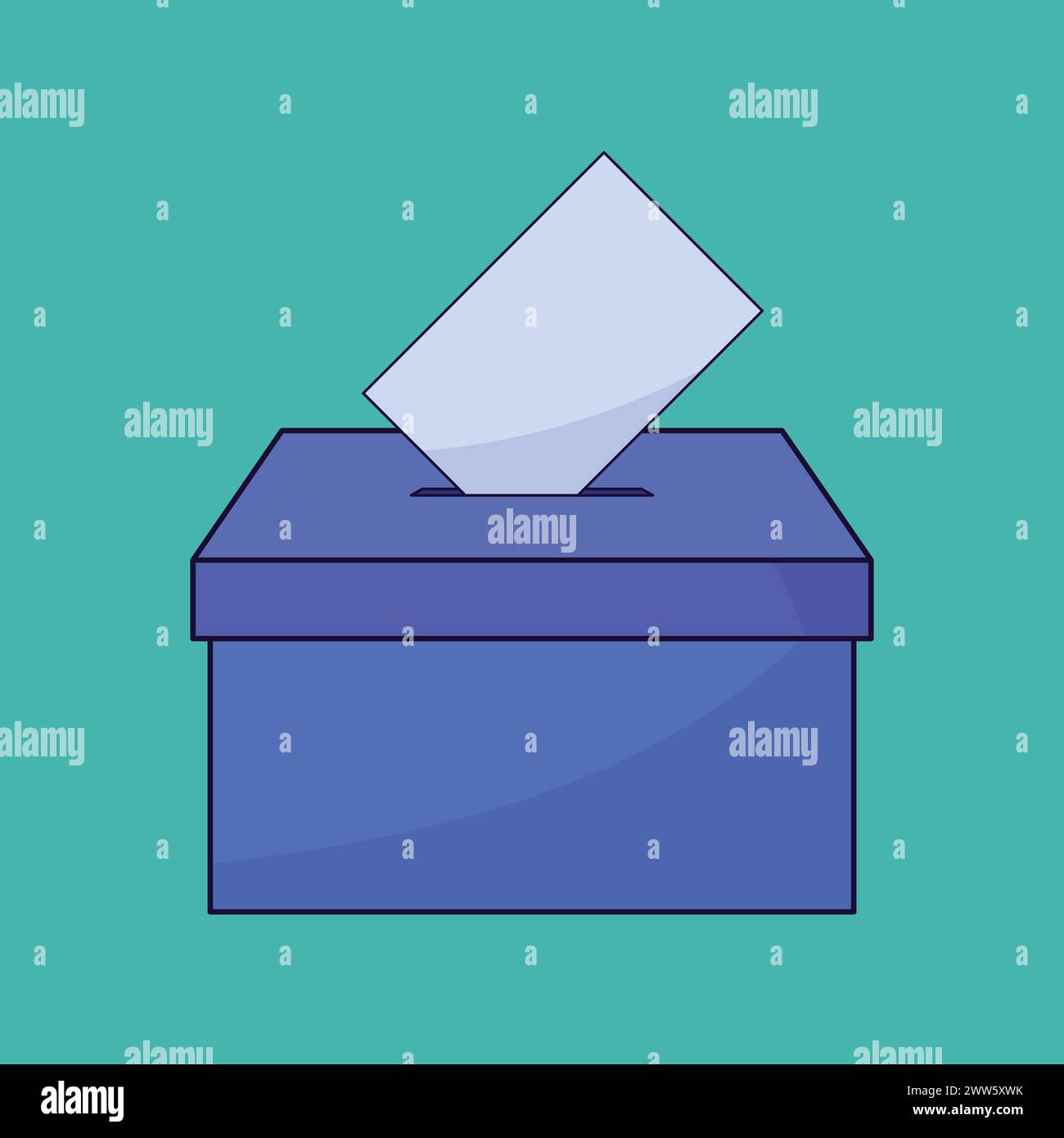 Ballot voting box mail Vector Icon polling Puts voting ballot in the ...