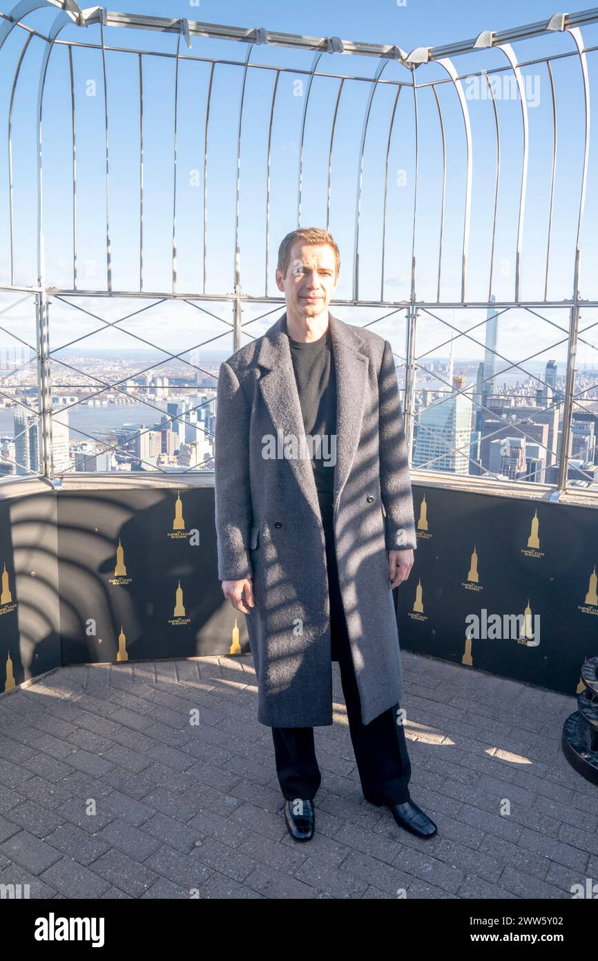 New York, New York, USA. 21st Mar, 2024. (NEW) Hayden Christensen Lights the Empire State ...