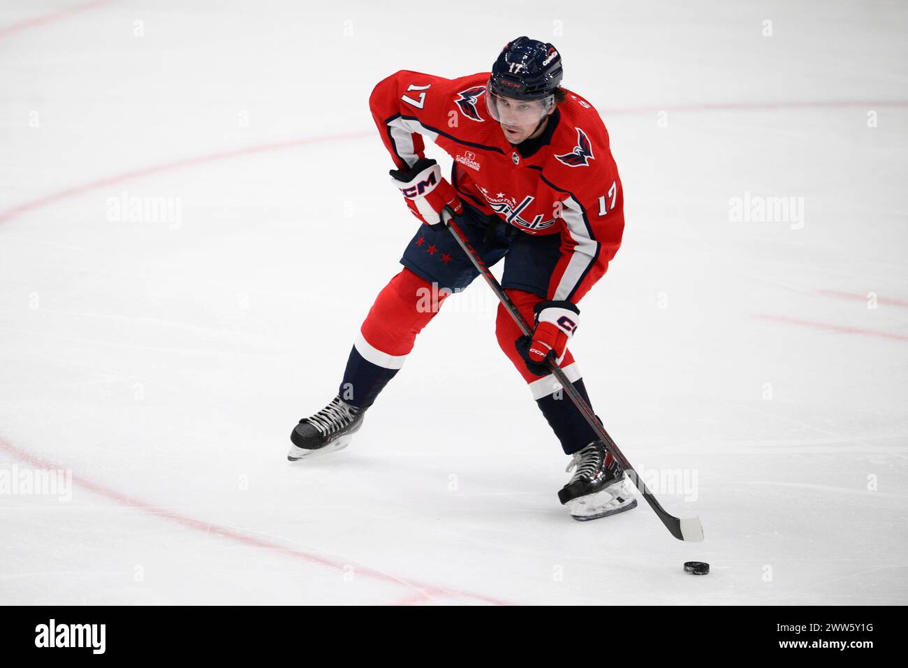 Washington Capitals center Dylan Strome (17) in action during the third ...