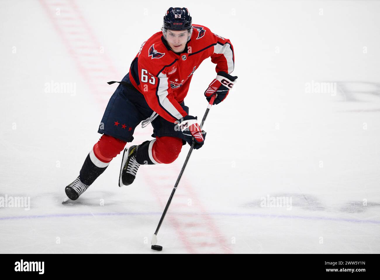 Washington Capitals left wing Ivan Miroshnichenko (63) in action during ...