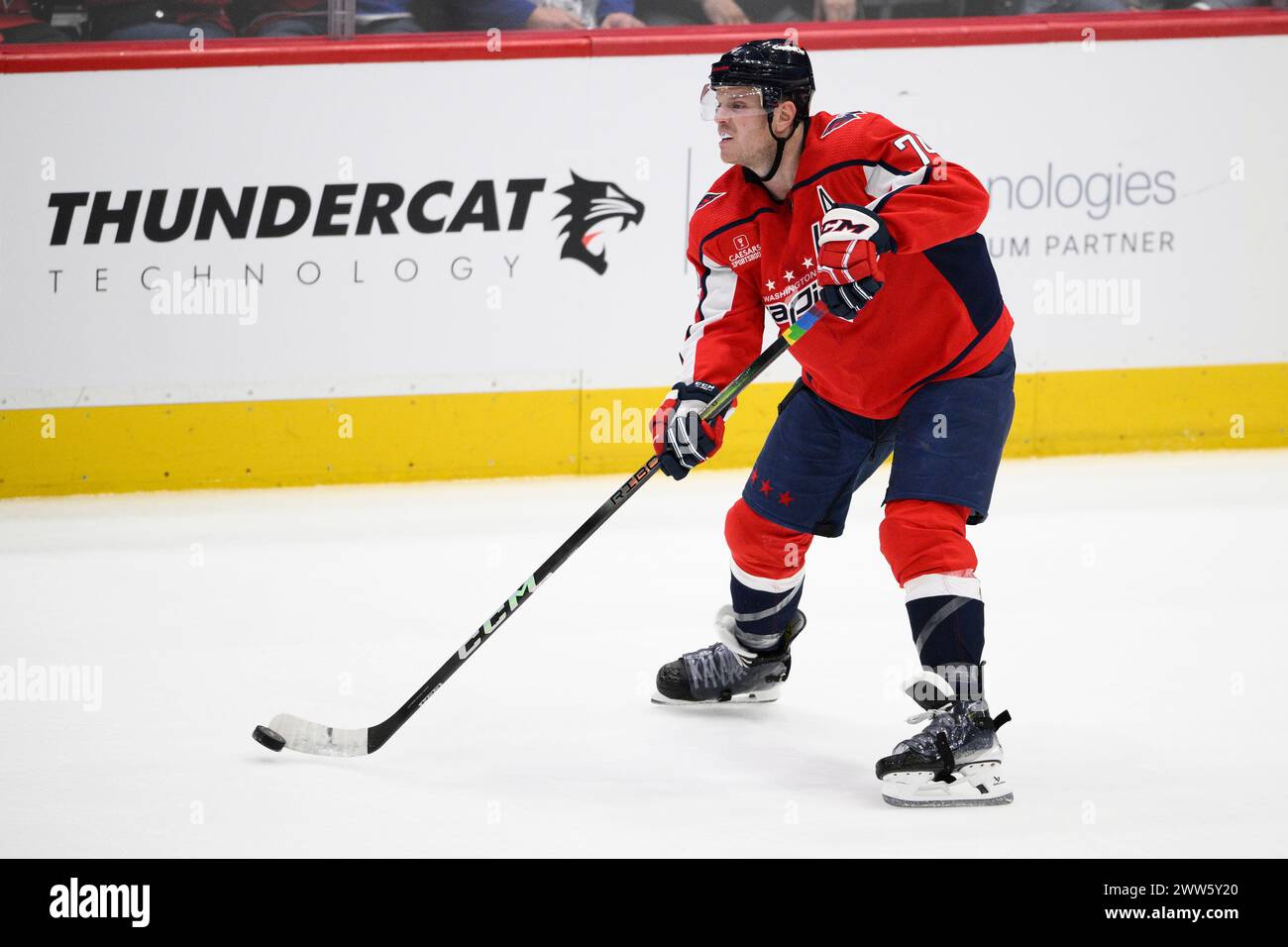 Washington Capitals defenseman John Carlson (74) in action during the ...