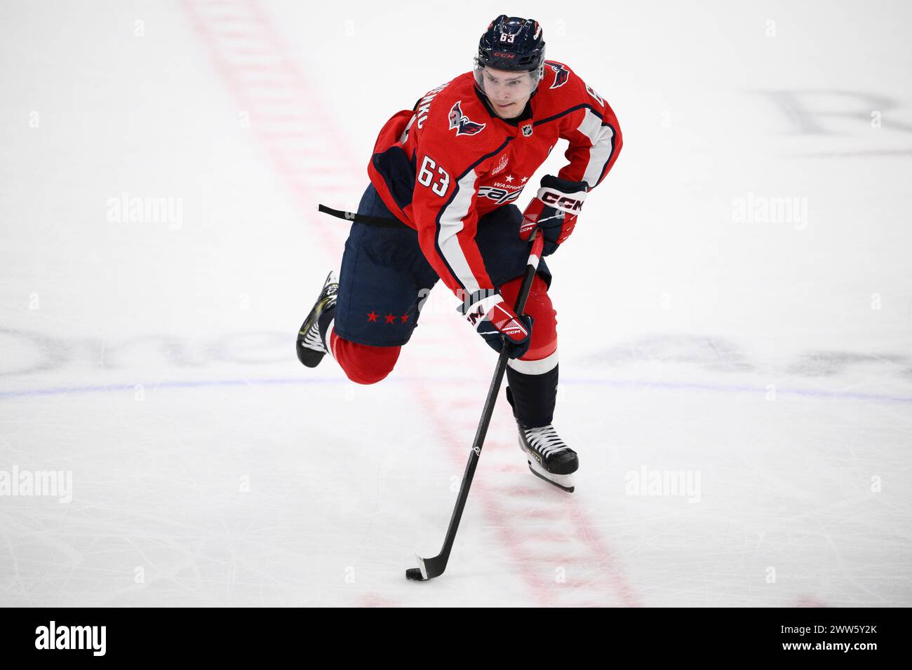 Washington Capitals left wing Ivan Miroshnichenko (63) in action during ...