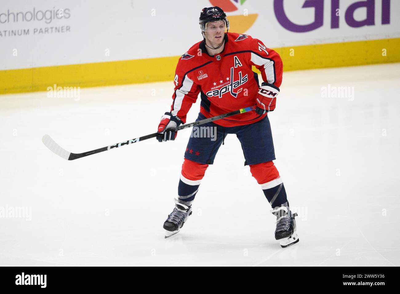 Washington Capitals defenseman John Carlson (74) in action during the ...