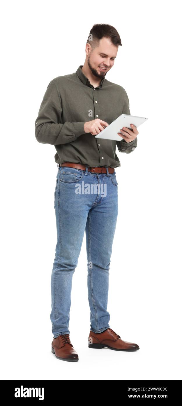 Man tablet portrait in Cut Out Stock Images & Pictures - Alamy