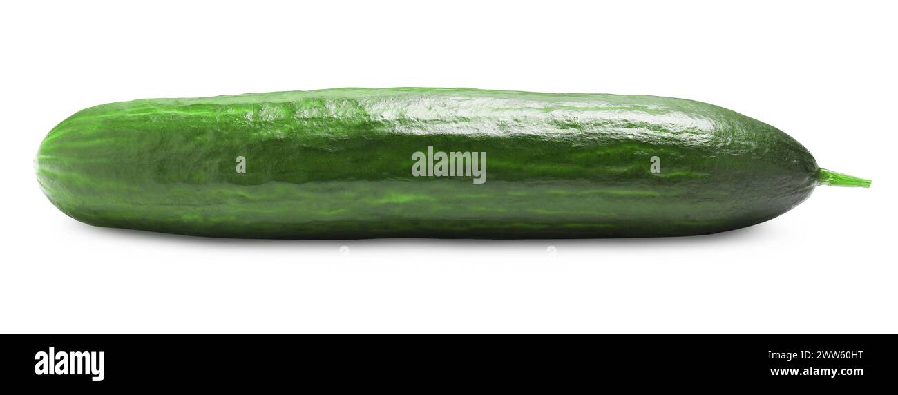 One long fresh cucumber isolated on white Stock Photo - Alamy