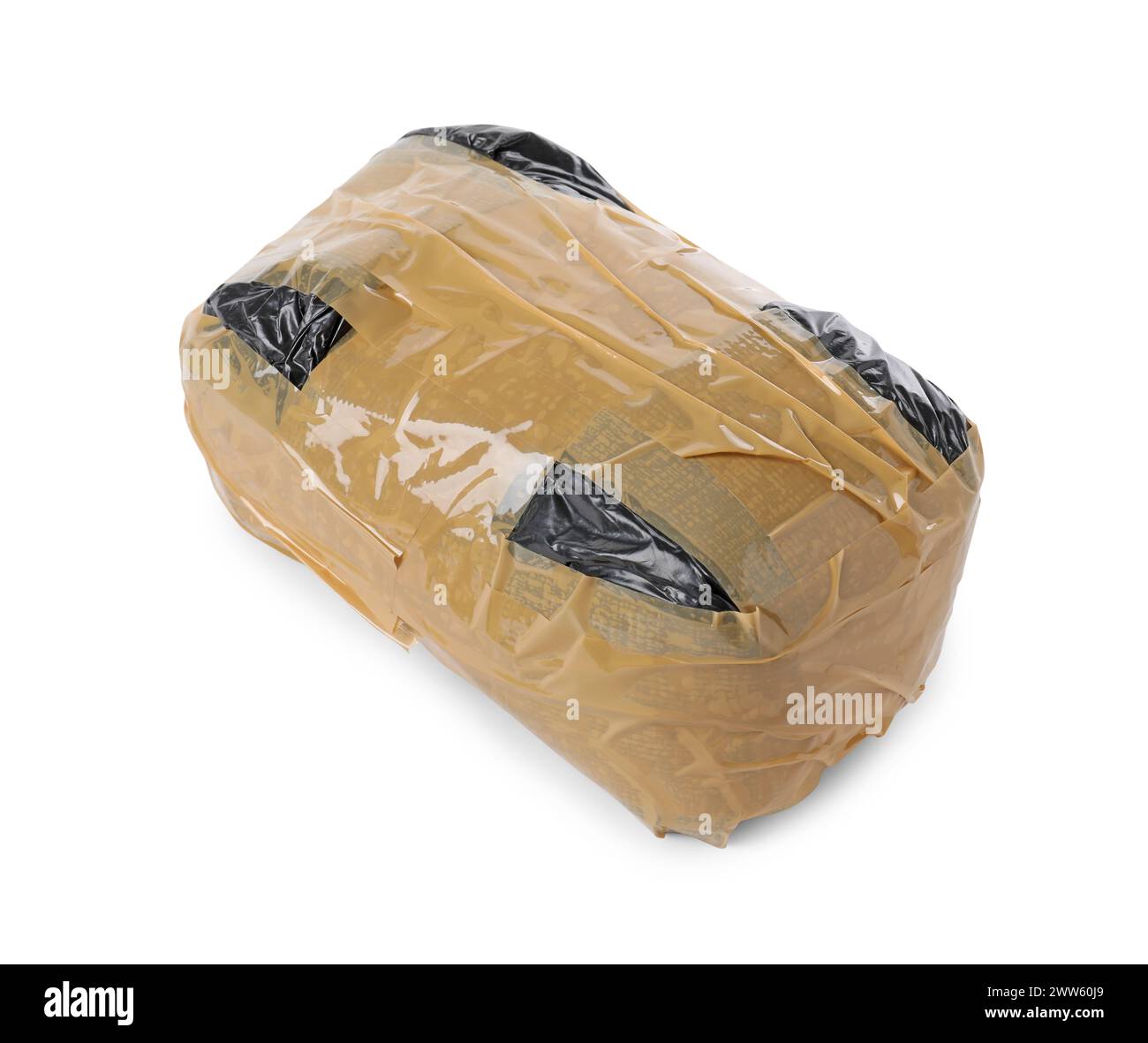 Package with narcotics isolated on white. Drug addiction Stock Photo ...