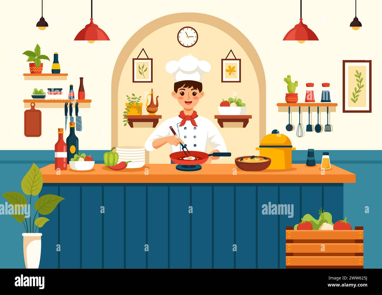 Spanish Restaurant Vector Illustration with Various of Food Menu ...