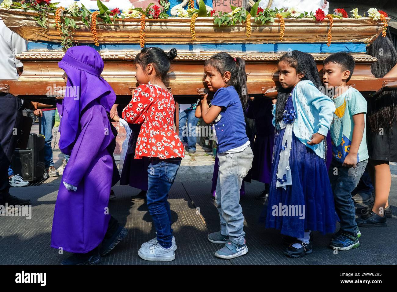 Antigua, Guatemala. 21st Mar, 2024. Young Guatemalan children, some ...