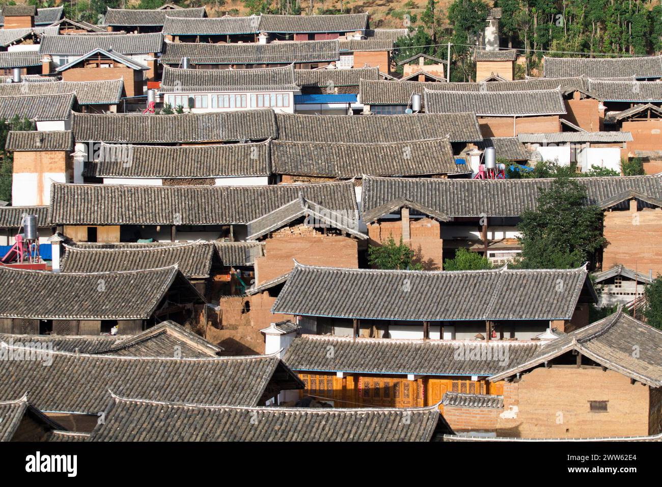 Chinese traditional roofs in rural , Yunnan China Stock Photo - Alamy