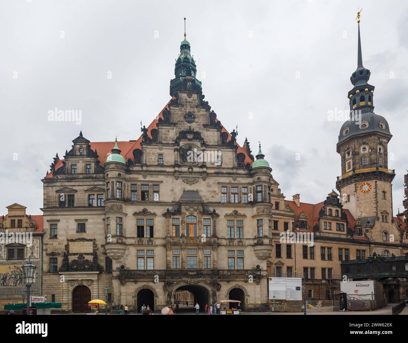 The facade of the historical building, Dresden Castle (Royal palace ...