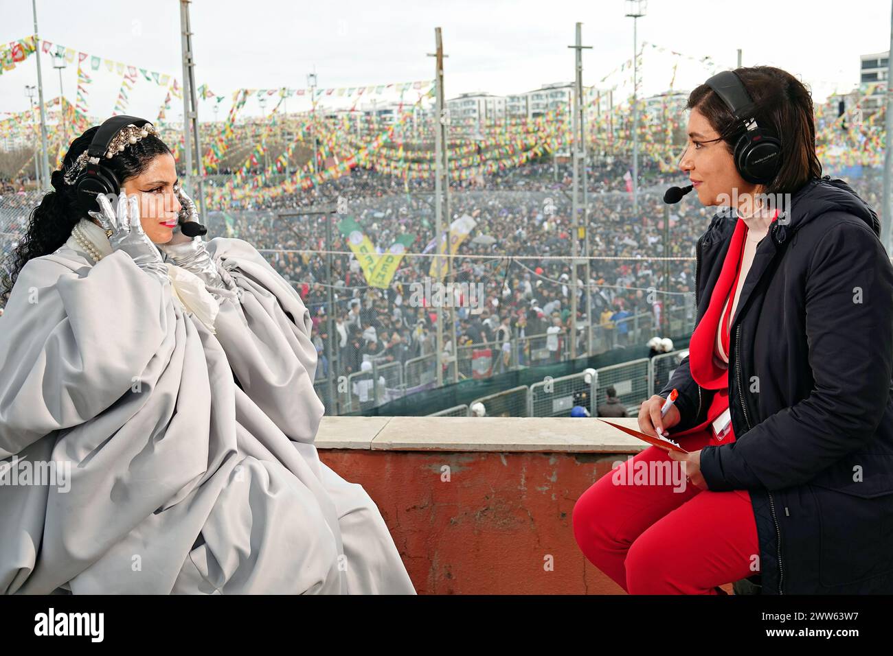 Emel Mathlouthi is seen talking live with Hevidar Zana, the famous ...