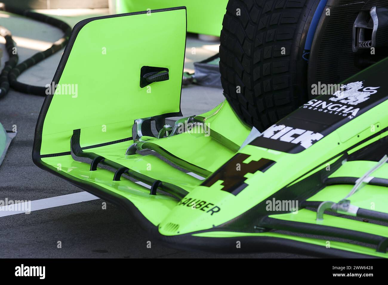 Stake F1 Team Kick Sauber C44, mechanical detail of the front wing endplate during the Formula 1 ...