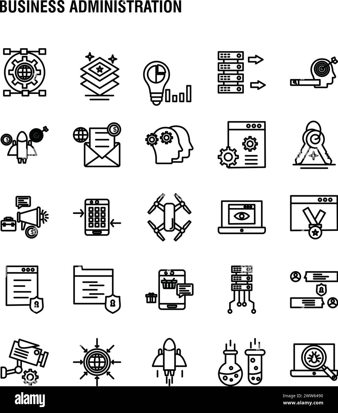 business administration line icons set Stock Vector Image & Art - Alamy