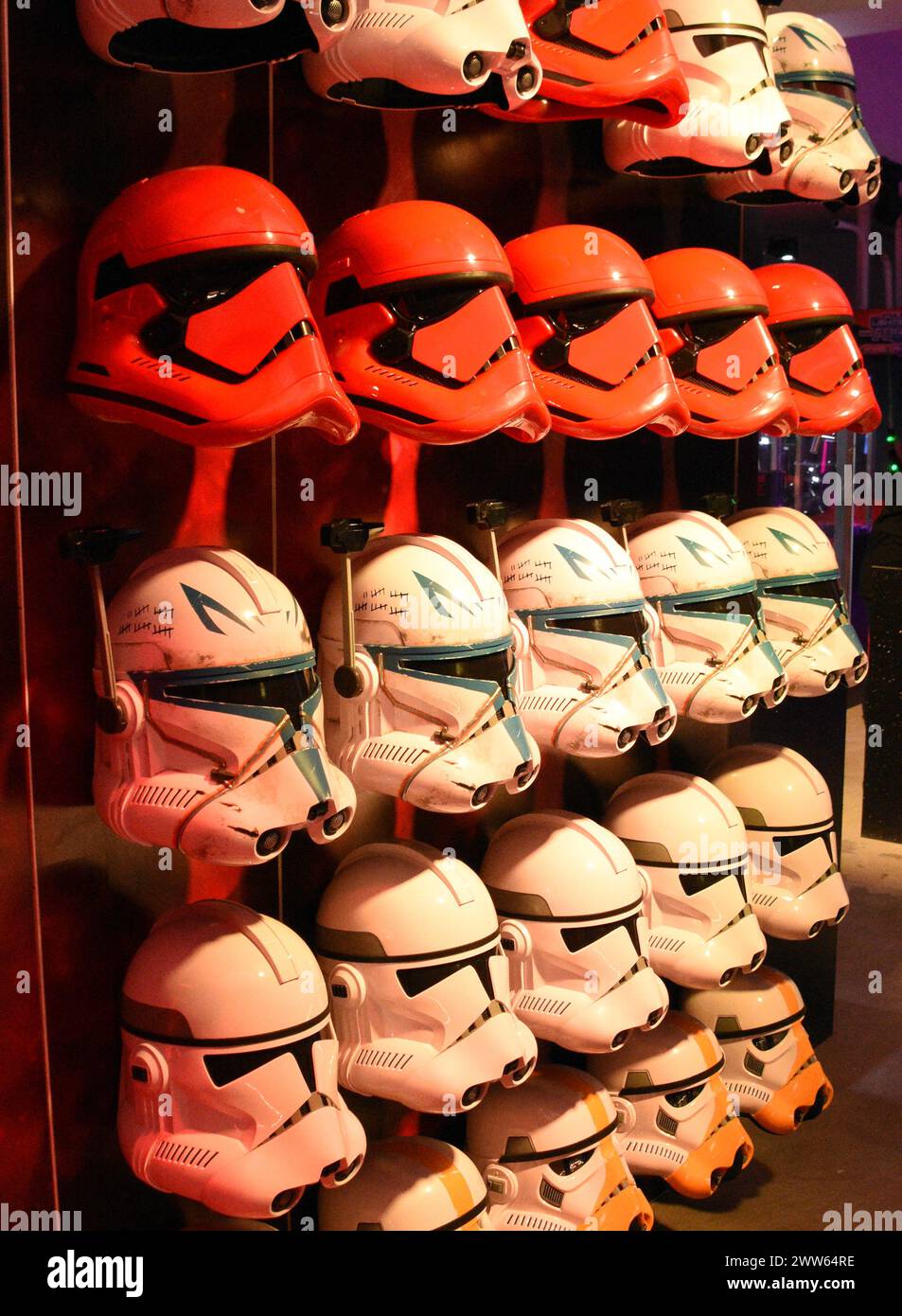New York, NY, USA. 21st Mar, 2024. Stormtrooper Helmets pictured at the ...