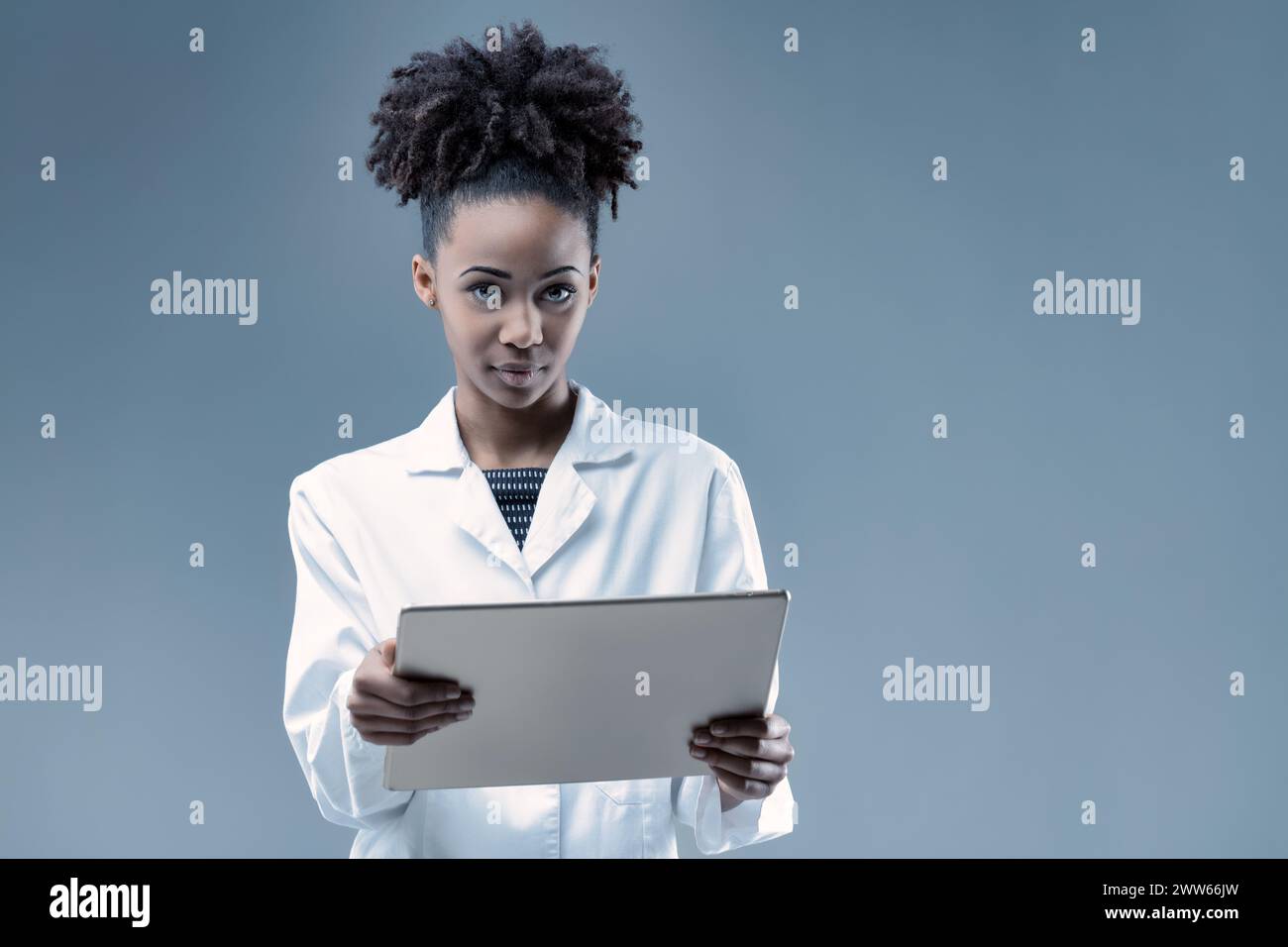 Engaged in high-tech science, she represents the fusion of human ...