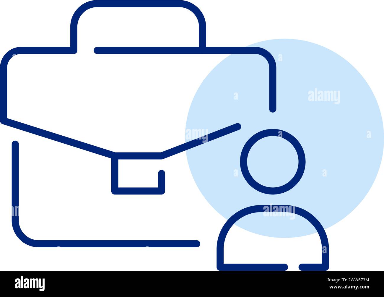 Briefcase and user icon. Business career opportunities for high-skilled ...