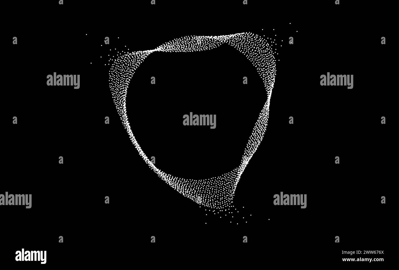White dotted wavy lines with dissolve effect. Stipple disintegrating ...