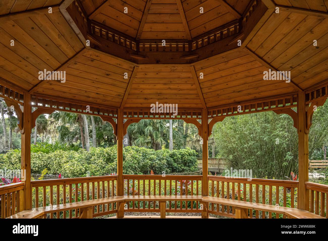 View from the beautiful garden gazebo at Washington Oaks Gardens State ...