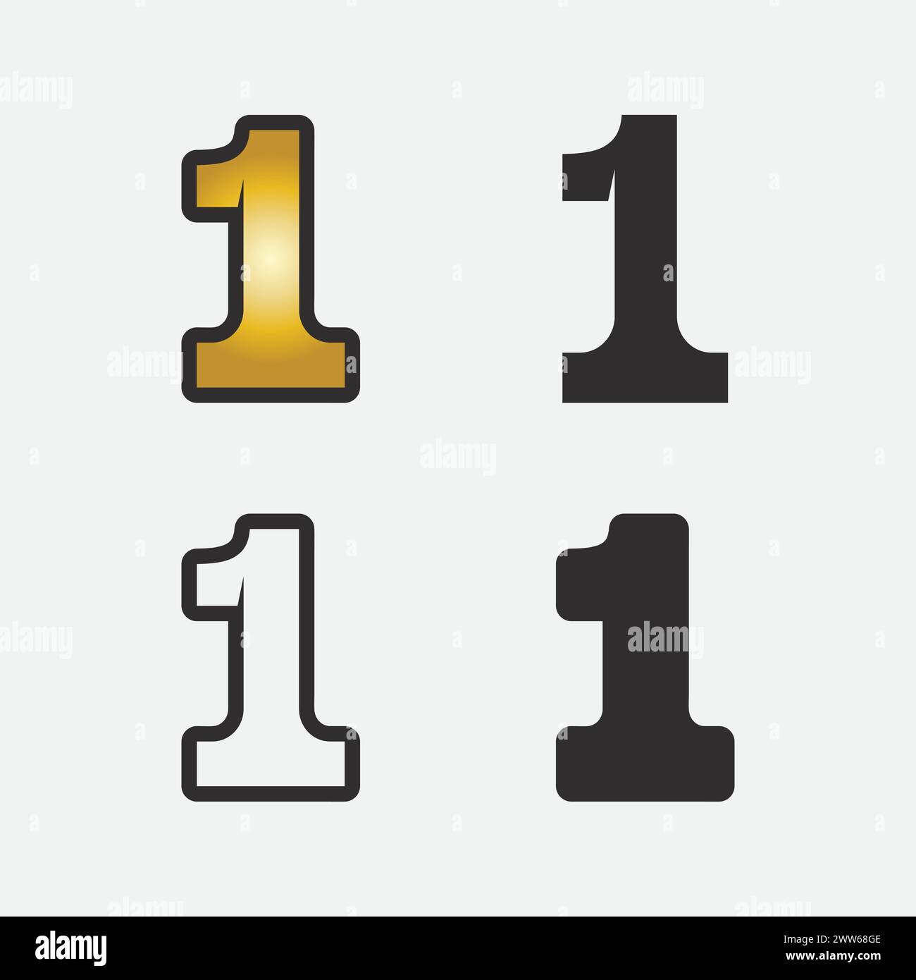 Number one logo and Vector Number design Stock Images Illustration ...