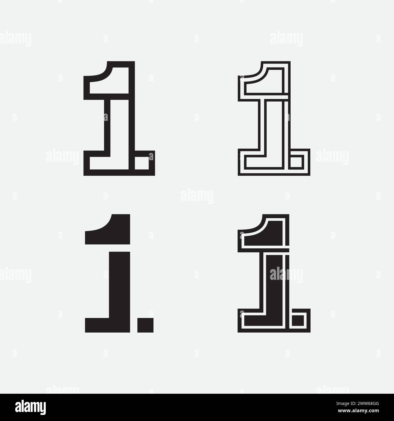 Number one logo and Vector Number design Stock Images Illustration ...