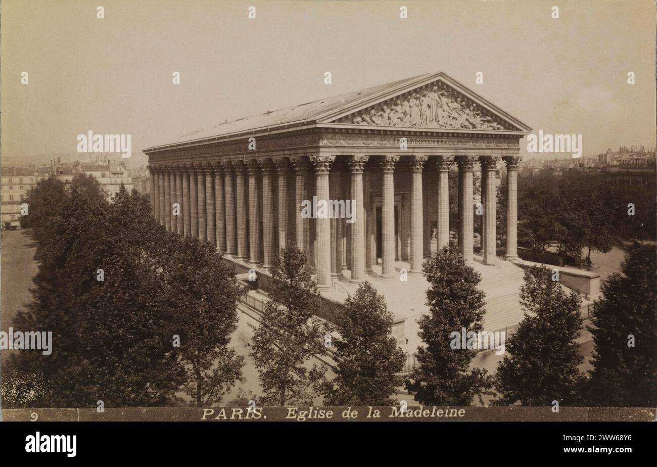 Vintage black and white photo of the Neoclassical style Church of ...